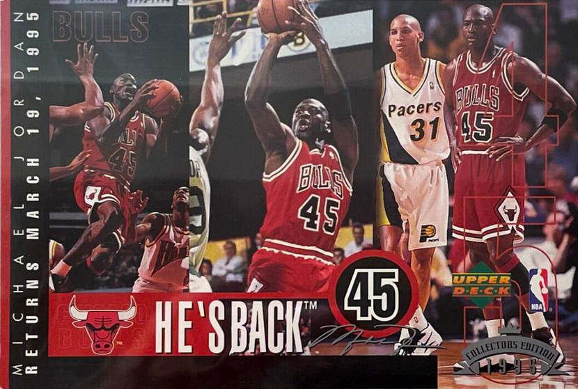 1995 Upper Deck Authenticated Michael Jordan He's Back - Michael Jordan ...