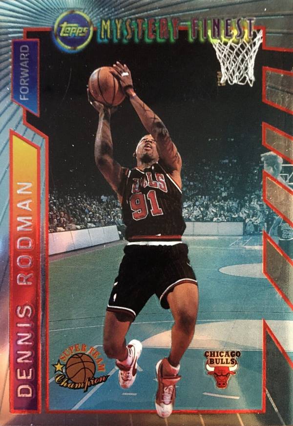 96-97 Topps Mystery Finest Dennis Rodman Jordan shadow card - Michael ...