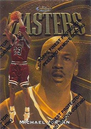 97-98 Topps Finest Michael Jordan Masters Embossed Die-Cut Atomic Refractor - Michael Jordan Cards