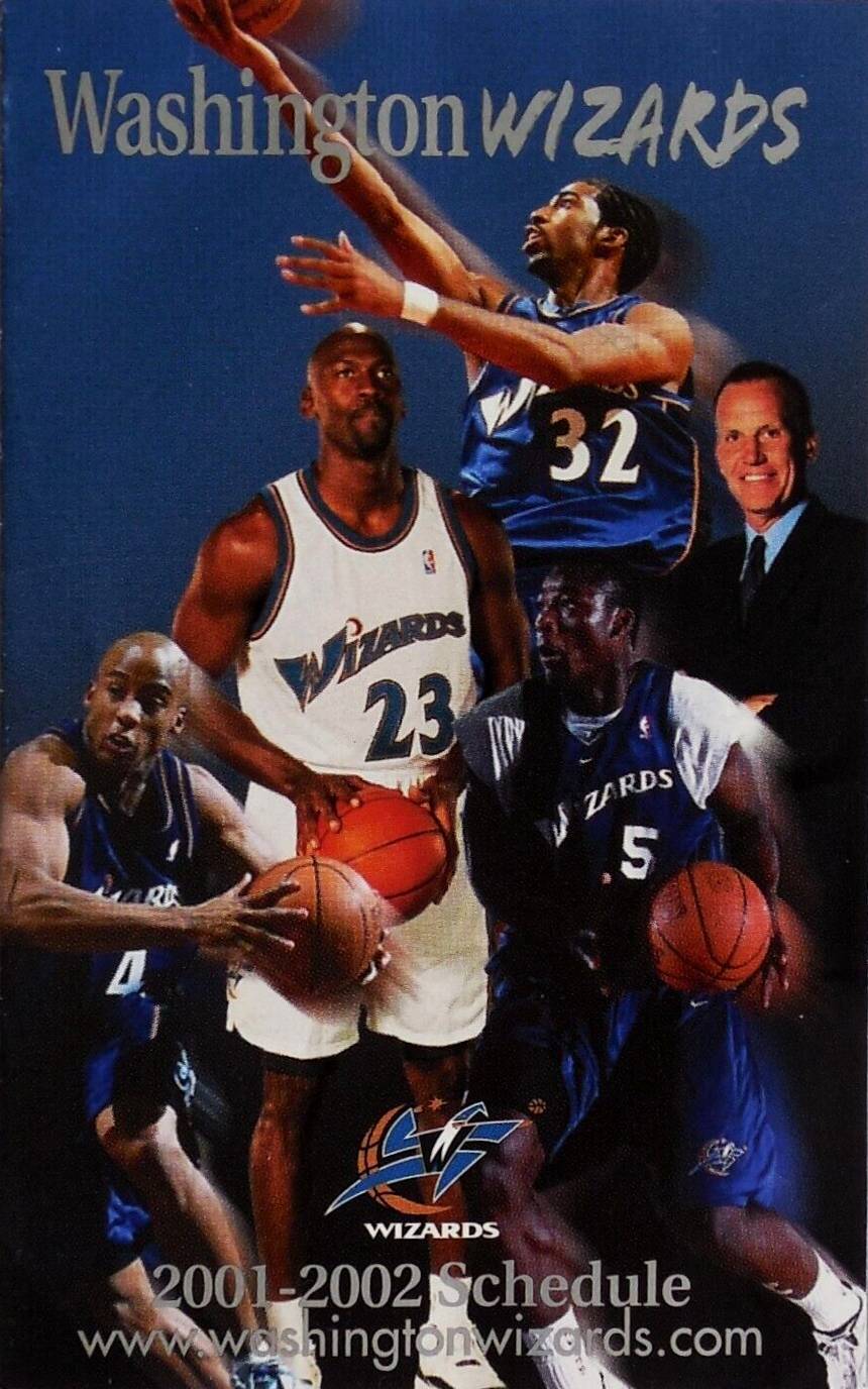 2001-02 Wizards Pocket Schedule - Michael Jordan Cards
