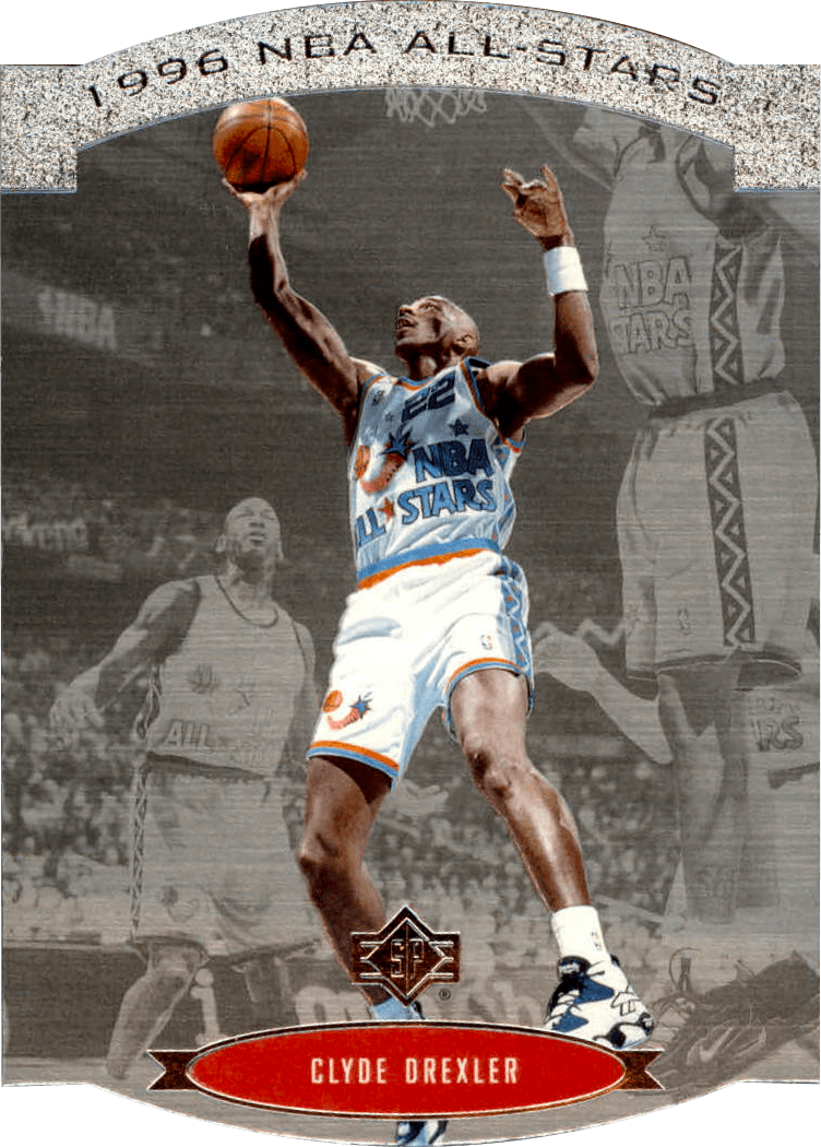 95-96 SP Clyde Drexler All-Star Jordan shadow card - Michael Jordan Cards