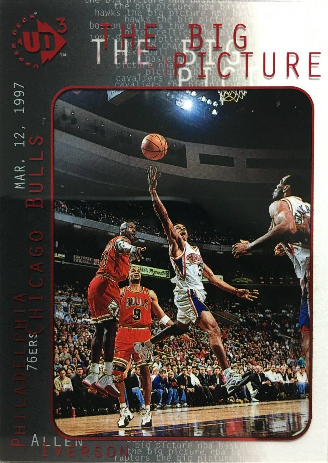 97-98 Allen Iverson The Big Picture Jordan shadow card - Michael Jordan ...