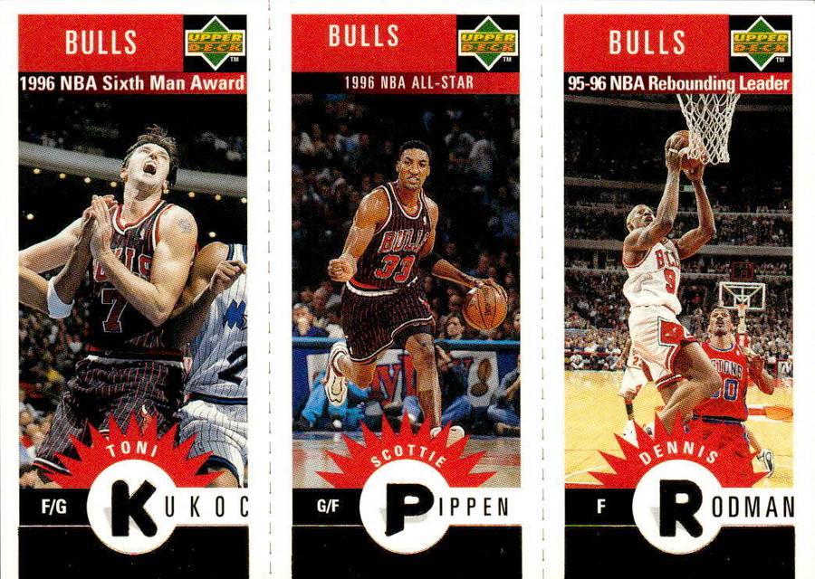 96-97 Collector's Choice Mini Panels Dennis Rodman #M14 Jordan shadow ...