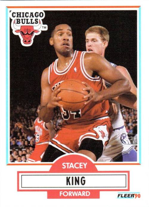 90-91 Fleer Stacey King Jordan shadow card - Michael Jordan Cards