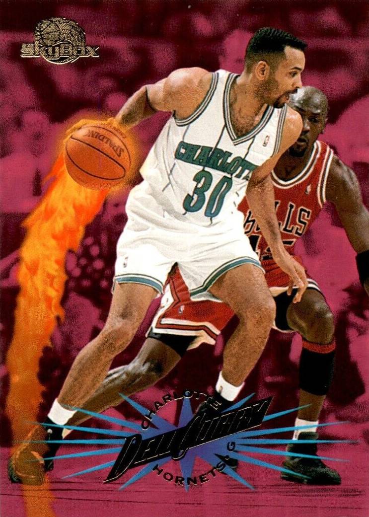 95-96 Skybox Dell Curry Jordan shadow card - Michael Jordan Cards