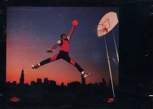 86 Nike Blue & Black Michael Jordan Poster Card - Michael Jordan Cards