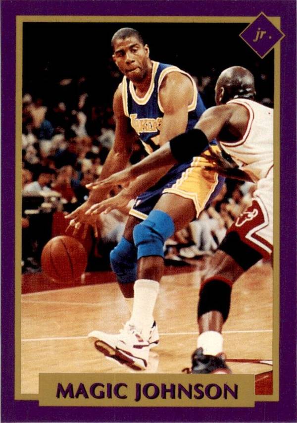 91 Tuff Stuff Jr NBA Finals Magic Johnson #14 Jordan shadow card ...