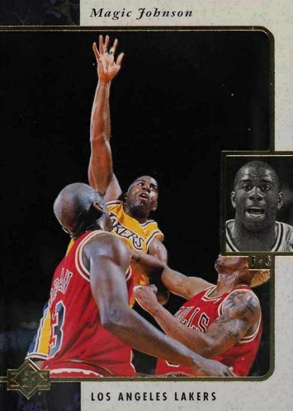 96-97 SP Magic Johnson Jordan shadow card - Michael Jordan Cards