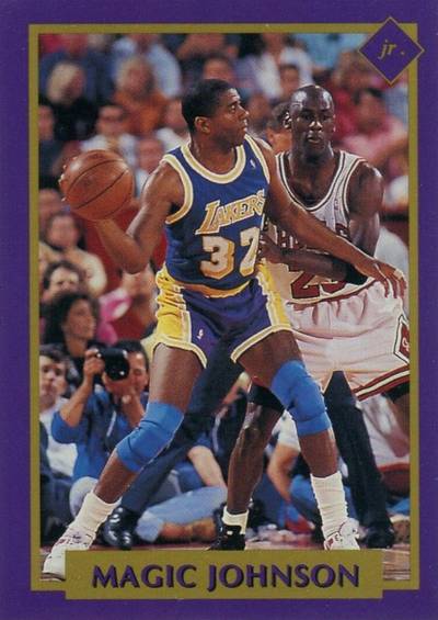 91 Tuff Stuff Jr NBA Finals Magic Johnson #14 Jordan shadow card ...
